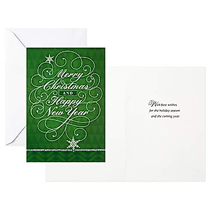 Image Arts Christmas Boxed Cards Assortment, Elegant Lettering (4 Designs, 24 Cards with Envelopes)