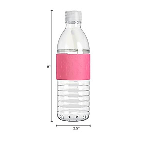 Copco Hydra 16.9 oz Water Bottle with Leak-Proof Lid - Tritan Reusable with Textured Grip Sleeve - BPA-Free, Shatter-Resistant, Dishwasher Safe for Travel, Gym, Work, Outdoors (Pink)