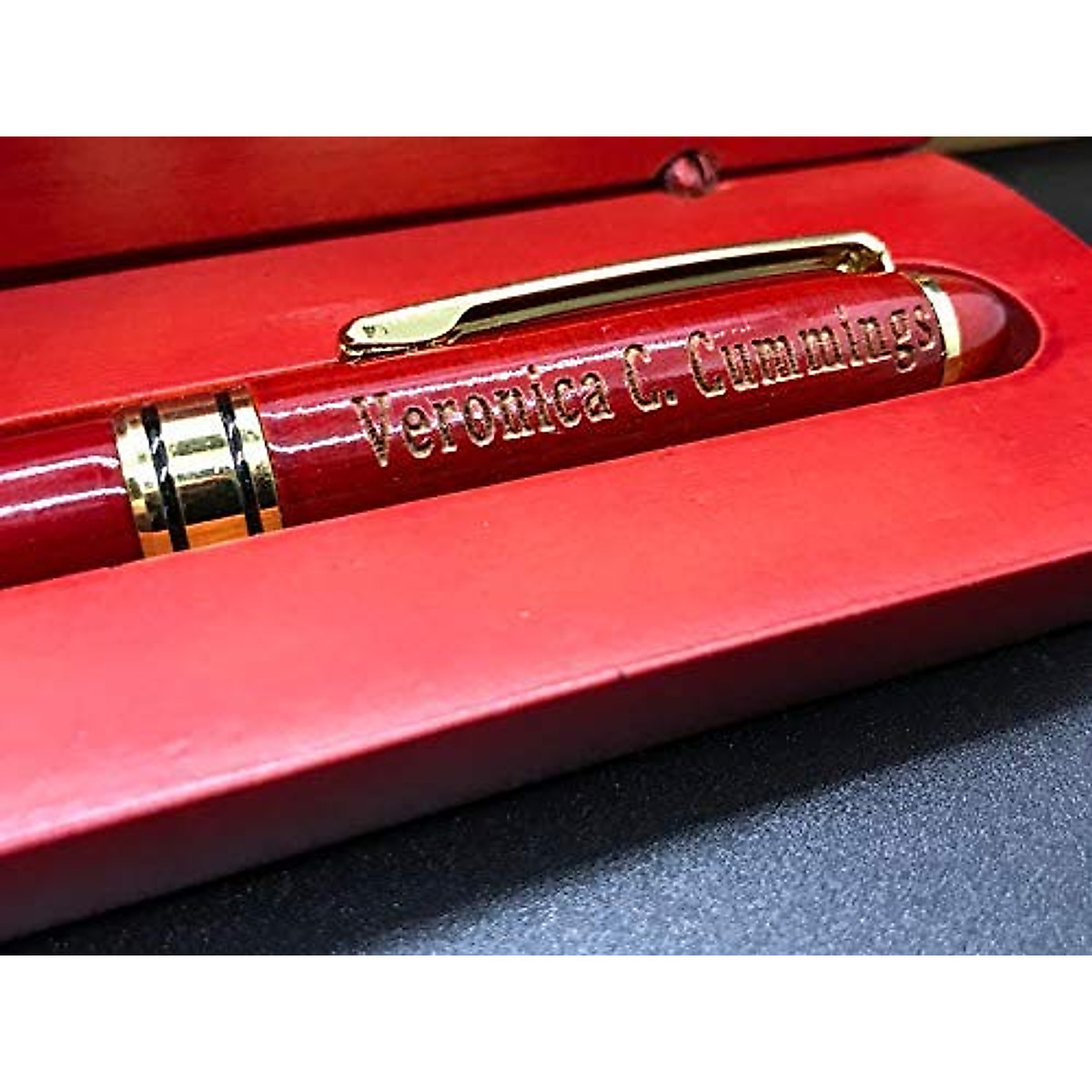 Custom Engraved Wood Pen Set With Maple and Rosewood Finish, Executive Pen and Box With Free Personalization