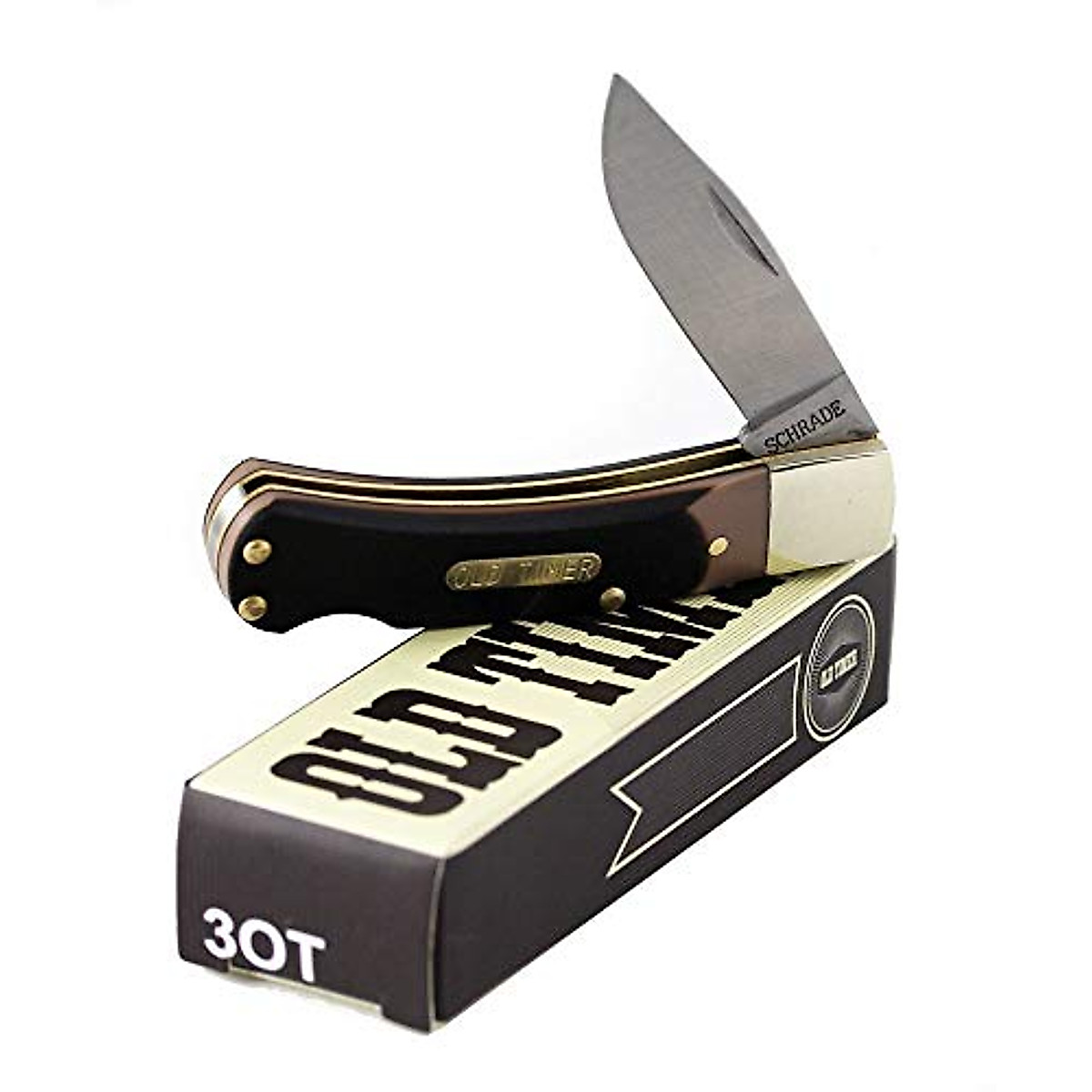 Old Timer 3OT Bearhead Traditional Lockback Pocket Knife with 2.2in High Carbon Stainless Steel Blade, Sawcut Handle, and Convenient Small Size for EDC, Whittling, Camping, Hunting, and Outdoors