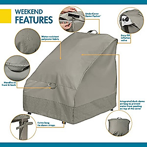 Duck Covers Classic Accessories Weekend Water-Resistant Patio Chair Cover with Integrated Duck Dome, 34 x 35 x 36 Inch, Moon Rock