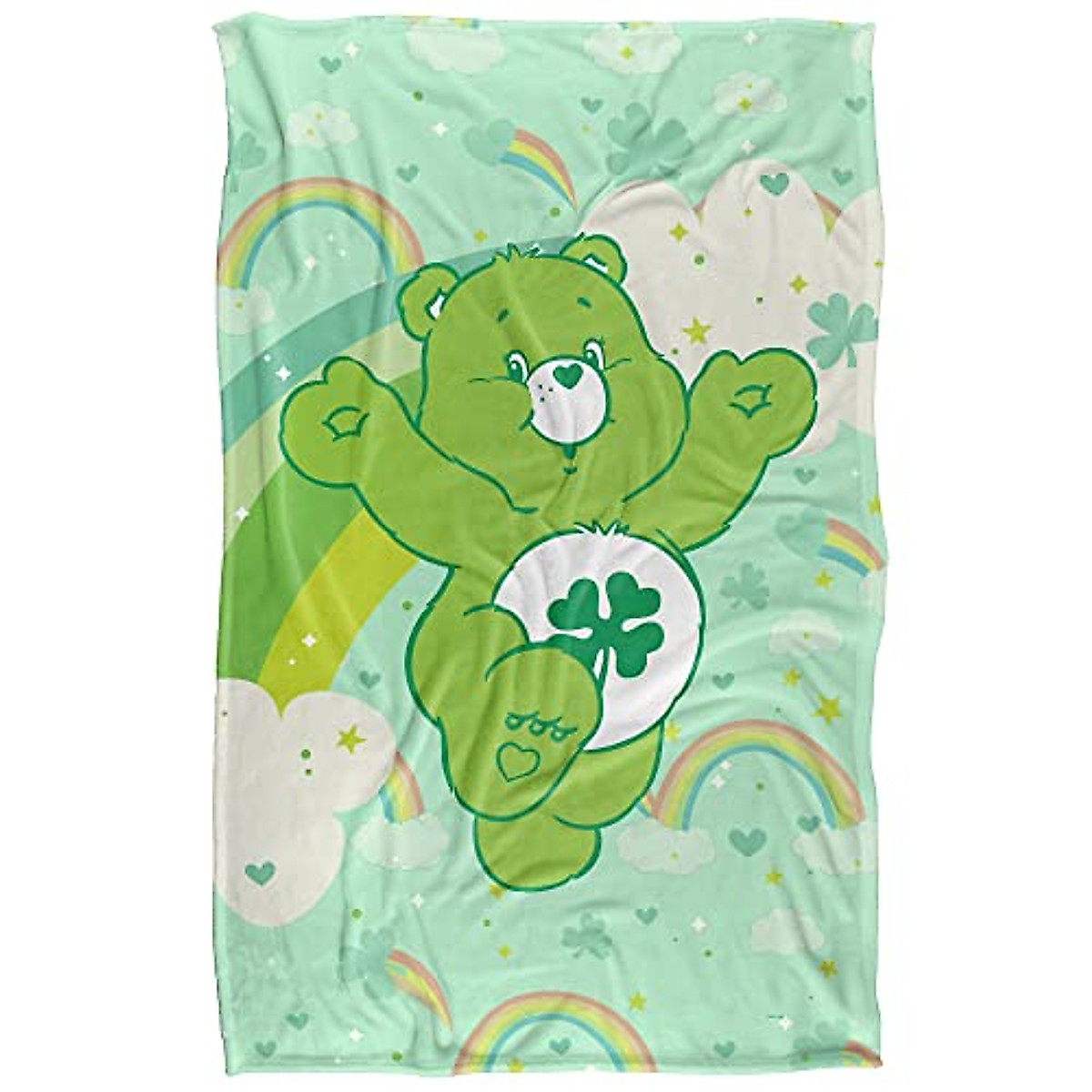 Care Bears Blanket, 36"x58" Shamrocks and Rainbows Silky Touch Super Soft Throw Blanket