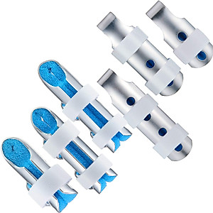 6 Pieces Finger Splints Metal Finger Support Finger Stabilizer for Adults and Children Finger Knuckle Joint Fixation, 3 Sizes (Blue)