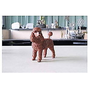 RZXLSZ VBNHGF Collectible Figurines Garden Animal Figurines Ornaments Statues Sculptures Home Decoration Poodle Dog Simulation Animal Model Jewelry Brown