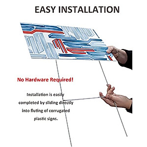 5 Pack Yard Sign Stakes Metal,18'' x 7'' H Frames Yard Stakes for Signs silver