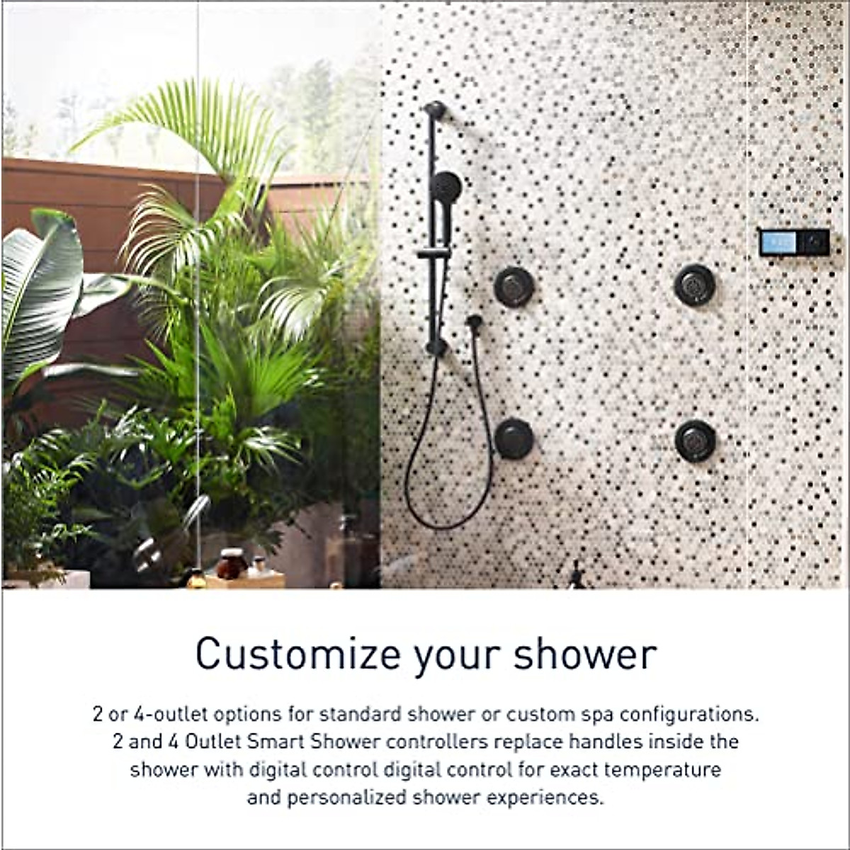 Moen Terra Beige Smart Shower 2-Outlet Digital Shower System Controller for Thermostatic Shower Valve, TS3302TB