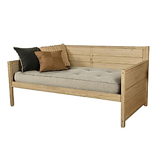 Pemberly Row Twin-Size Tufted Fabric Daybed Mattress - Woodsmoke Brown