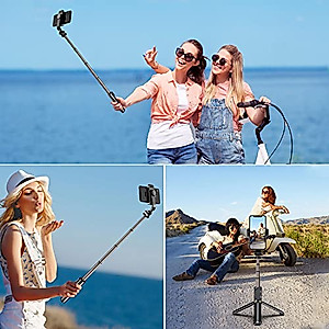 Blukar Selfie Stick, 4 in 1 Extendable Bluetooth Selfie Stick Tripod - 360° Rotation Stable Tripod Stand with Detachable Wireless Remote, Compatible with GoPro, Small Camera and Smartphones(4.7-6.7")