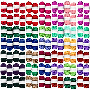 Nuogo 100 x 10g Acrylic Yarn Skeins, 2200 Yards in Total, Yarns for Knitting and Crocheting, Crochet Yarn for Craft, Multicolor Yarn Knitting Beginner Kits for Adults Kids, 25 Colors