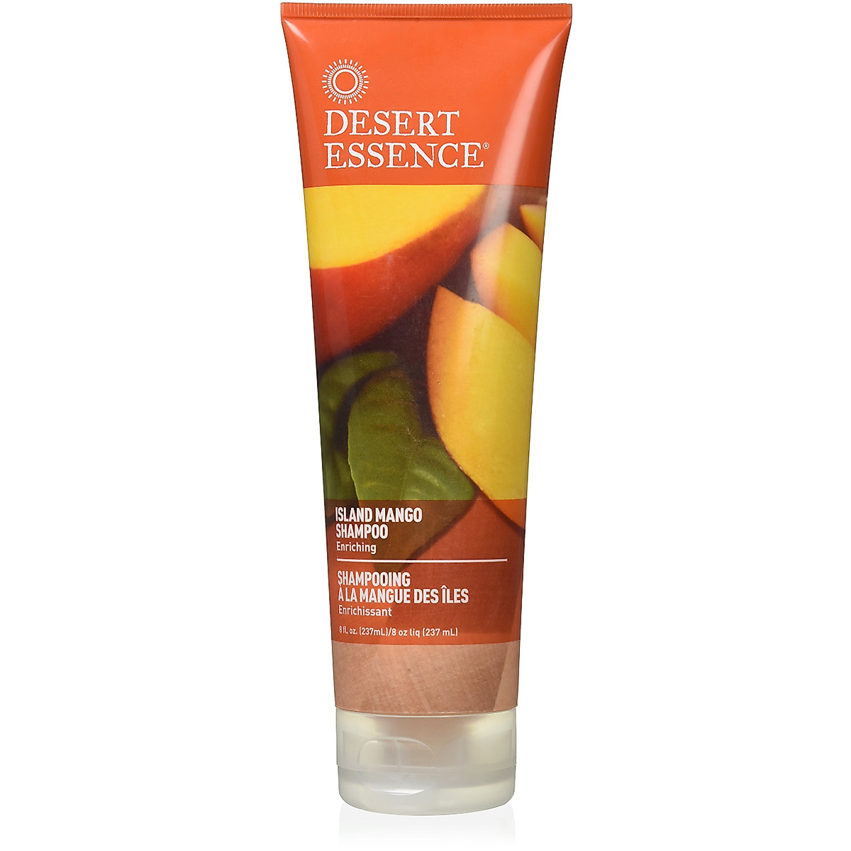 Desert Essence Island Mango Shampoo, 8oz - Rich Repair with Mango Seed Butter, Organic Hemp Oil, Jojoba & Shea Butter - Vegan, Gluten-Free - Tropical Scent