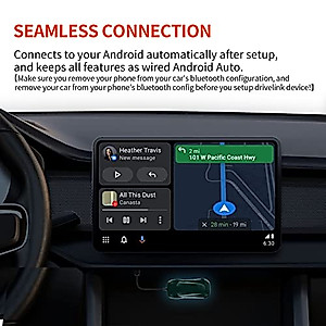 2023 Android Auto Wireless Adapter for 2016+ Factory Cars Converts Wired Android Auto to Wireless, Android Auto Dongle Wireless for Android 11+