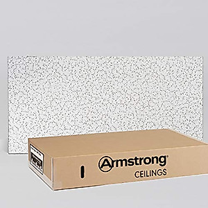 Armstrong Ceiling Tiles; 2x4 Ceiling Tiles - 12 pcs White Ceiling Tiles; Acoustic Ceilings for Suspended Ceiling Grid; CORTEGA 769