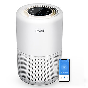 LEVOIT Air Purifiers for Home Large Room, Smart WiFi Alexa Control, H13 True HEPA Filter, Removes 99.97% of Pollutants, Covers up to 915 Sq.Foot, 24dB Quiet Cleaner for Bedroom, Core 200S, White