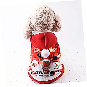 Mipcase Santa Clothes- Xmas Party Dog for Cartoon Claus Christmas Dress Pants Funny Hoodie Costume Outfit Cats Apparel Soft Red Feet Snowman Lovely Outfits Up Warm Puppy Cute Jumpsuit Pet