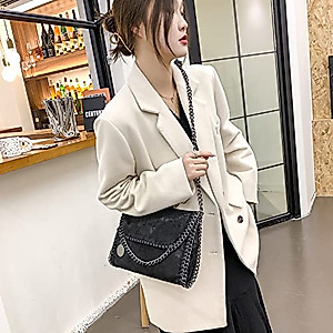 JOTHIN Crossbody Bags for Women Designer Handbags for Women Black Clutch Chain Crossbody Purse Women's Shoulder Handbags(Black)