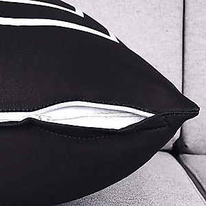 Yastouay Pillow Covers English Alphabet D Throw Pillow Cover Black Throw Pillow Case Modern Cushion Cover for Sofa Bedroom Chair Couch Car (Black, 18 x 18 Inch)