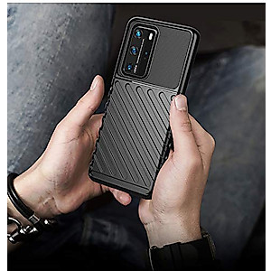 DFTCVBN Phone Case for Huawei P40 Pro Case, Huawei P40Pro ELS-N04 Case, Military Grade Shockproof Rugged Shield Anti-Scratch Soft TPU Back Cover Cases for Huawei P40 Pro Black