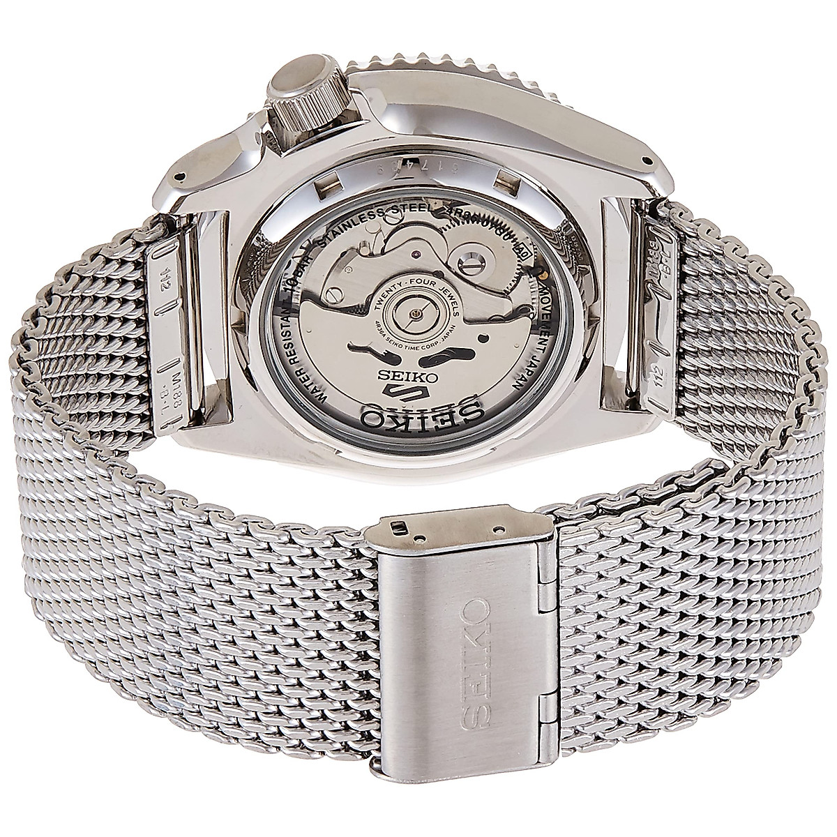 SEIKO Men's 5 Sports Automatic Watch with Stainless Steel Strap, Silver, 22 (Model: SRPD73)