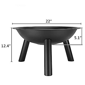 ZLXDP 22inch Reusable Campfire Pot Portable Outdoor Garden Easy Lighting Fire Pits Travel Camping Tank Heating Fire Box Home Uesd