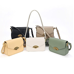 Handbags for Women PU leather Hobo Handbags with Fan Shoulder Crossbody Handbags