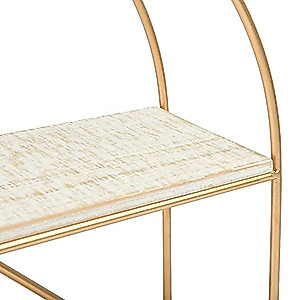 Main + Mesa Wood and Gold Crescent Wall Shelf