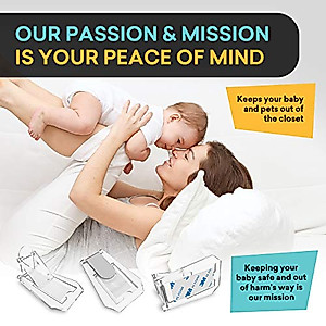 Sliding Door Child Lock - Baby Proof Closets, Glass Door, Windows, 2 Pack, Clear