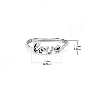 Boma Jewelry Sterling Silver Love Script Ring, Size 9