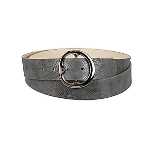 Jessica Simpson Women's Fashion Casual Belt, Grey Textured, Small