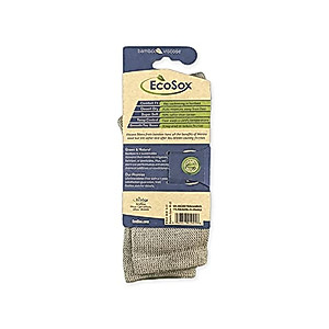 EcoSox Bamboo Viscose Diabetic Non-Binding Crew Socks for Men & Women | Integrated Smooth Toe. Pillow Cushioning. Improve Foot Circulation (Large - Tan) 910-4