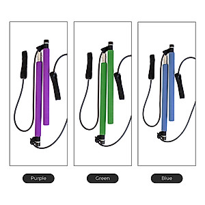 ViBelle Pilates Bar Kit Yoga Pilates Stick Portable Yoga Exercise Pilates Stick with Foot Loop & Resistance Rope Yoga Exercise Stick Kit-Ideal for Core Strength Fitness(Green)