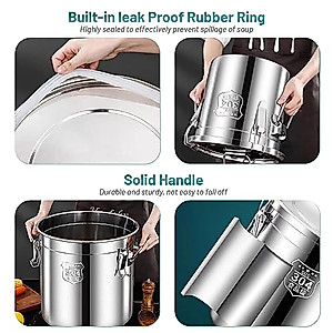 SEANESZTI 6L Stainless Steel Airtight Canister, Metal Containers with Lid, Food Storage Containers with Sealed for Noodles, Flour, Grains, Rice, Sugar, Tea, Coffee beans