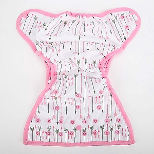 One Size Cloth Diaper Cover Snap with Double Gusset (Pink Arrows)