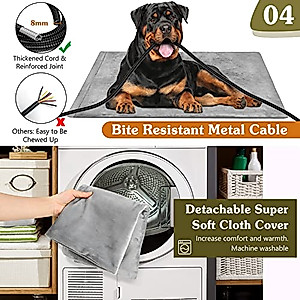 VavoPaw Pet Heating Pad for Dogs,Dog Cat Heating Pad with Temperature Adjustable & Timer,Electric Heating Pad Waterproof Dog Heated Blanket Indoor Heated Cat Bed, 31.49x35.43 Inch/80x90CM