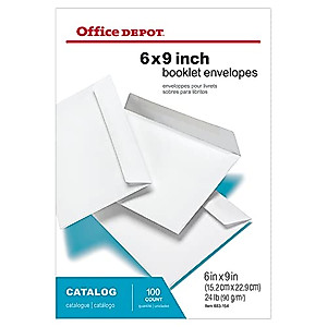 Office Depot Booklet Envelopes, 6in. x 9in., White, Box Of 100, 77326