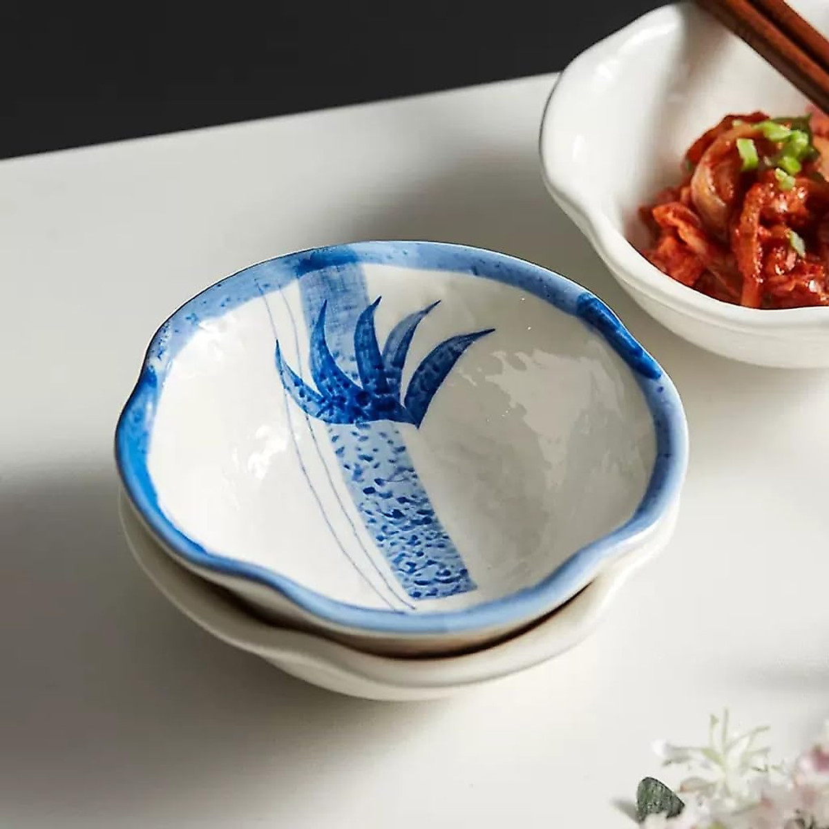 EERINESS Dinner Plates Soup Bowls Dipping Sauce Soy Sauce Vinegar Seasoning Dish Home Ceramic Japanese Dish Dessert Rice Bowl Ice Cream Bowl Ramen Bowl (Color : C, Size : Small)