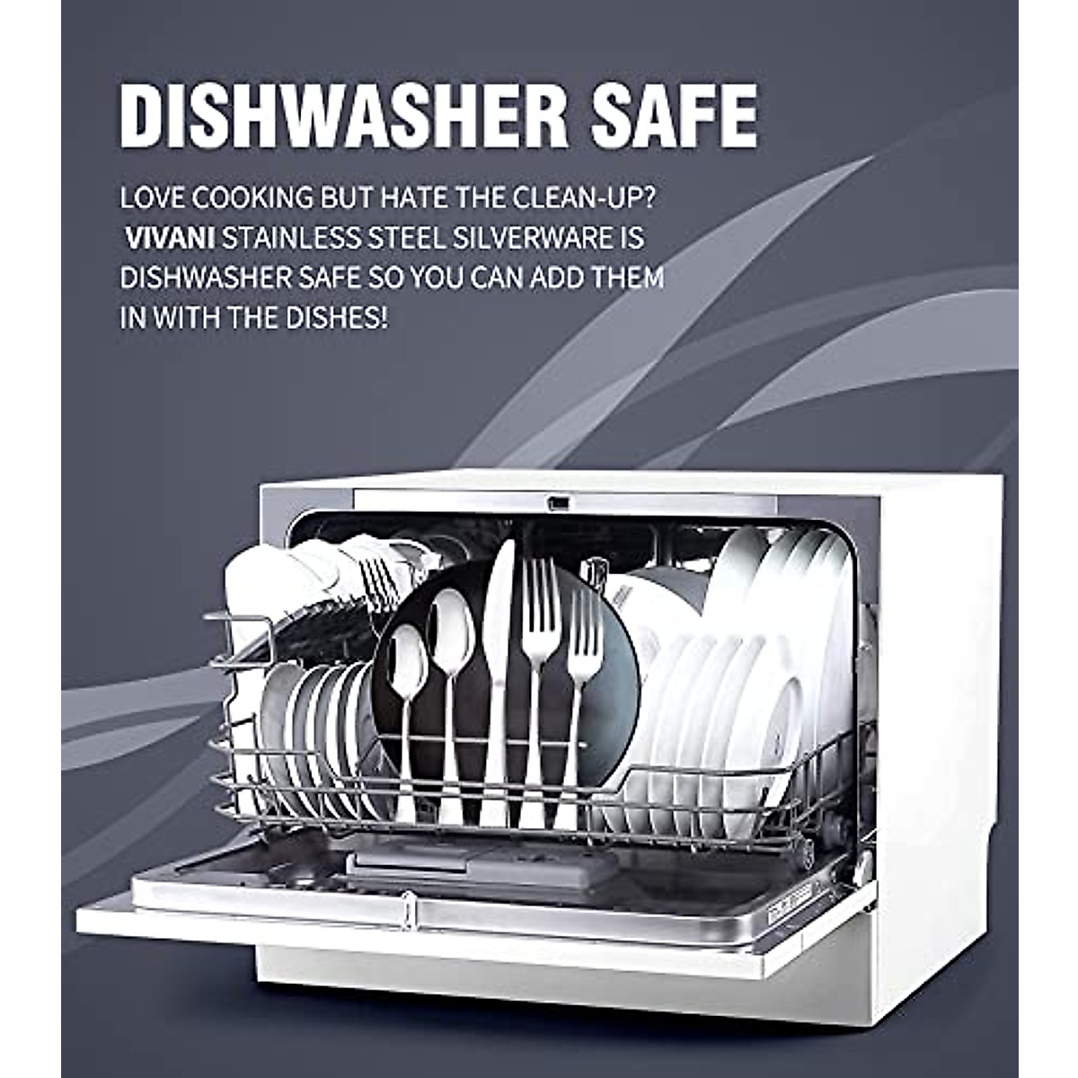 VIVANI 20 Piece Silverware Set Service for 4, Premium Stainless Steel Flatware Set, Superior Dishwasher Safe Cutlery Set, Utensil Sets, Spoons and Forks Set for Home Kitchen (V002)