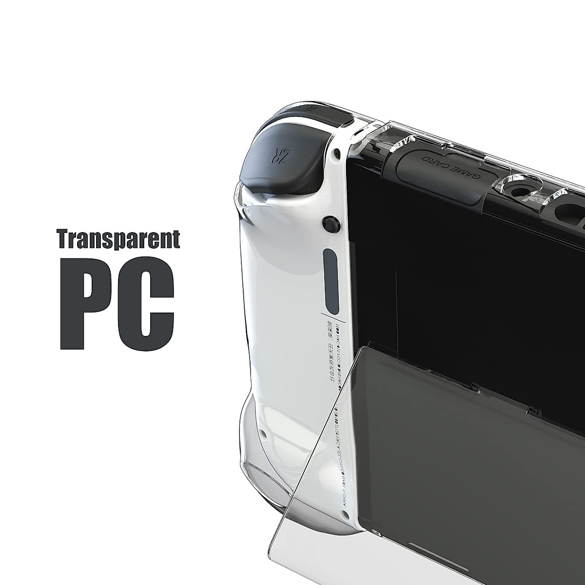 Switch OLED Protective Case, Switch OLED Hard Shell Case with Tempered Glass Screen Protector and 4 Thumb Grips