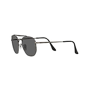 Ray-Ban RB3648 The Marshal Square Sunglasses, Antique Gunmetal/Dark Grey, 54 mm