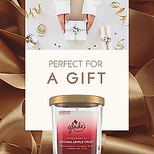 Glade Candle Jar, Large Candle Infused with Essential Oils, Air Freshener for Home Decor, Autumn Apple Tree, 16oz