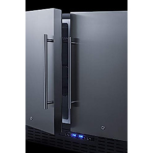 Summit Appliance FFRF36IF Side-By-Side Refrigerator-Freezer, 5.8 cu.ft Capacity, Frost-free, Digital Thermostat, LED Lighting, Fan-force Cooling, Temperature Memory Function, Leveling Legs