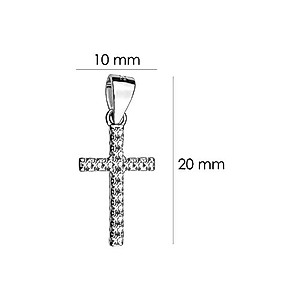 Sofia Milani - Solid 925 Sterling Silver Pendant for Women - with Zirconia Stones - Cross Design - 60255