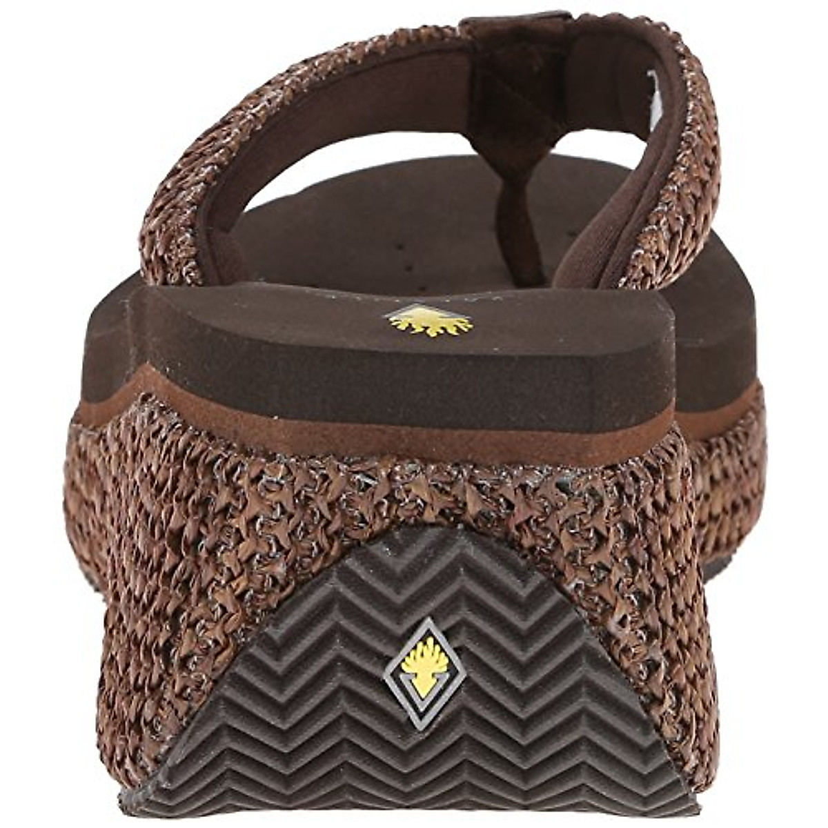 Volatile Womens Flip Flop Wedge Sandal, Brown, 9 B US