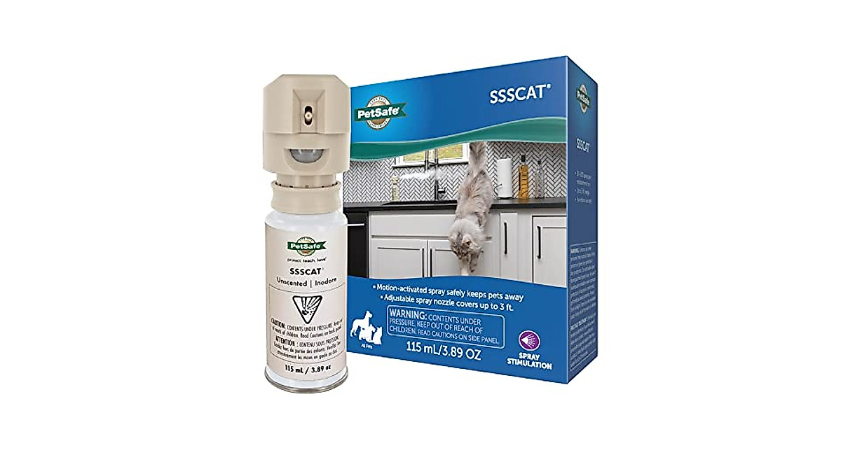 PetSafe SSSCAT Spray Deterrent – Safe Motion-Activated Pet Repellent
