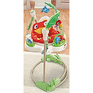 Fisher-Price Baby Bouncer Rainforest Jumperoo Activity Center with Music Lights Sounds and Developmental Toys