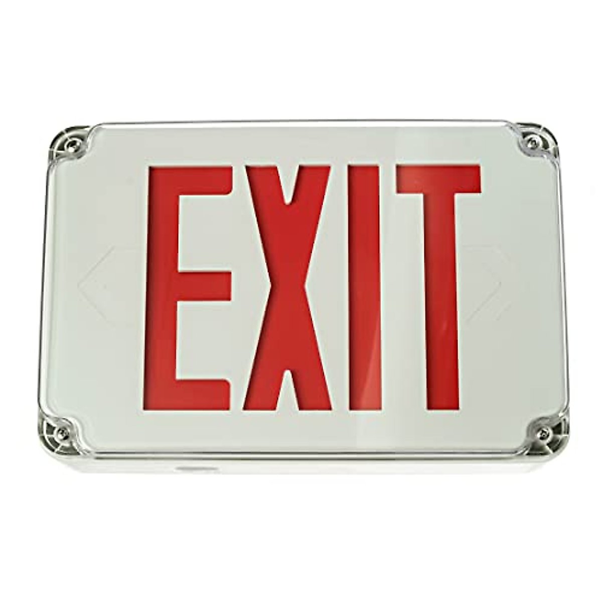 Ciata Red Light up Hardwired and Battery Operated Exit Signs with Light for Wet Location, Exterior, Weatherproof, Led Illuminated, Corded Exit Sign Battery Powered Emergency Light with Battery Backup