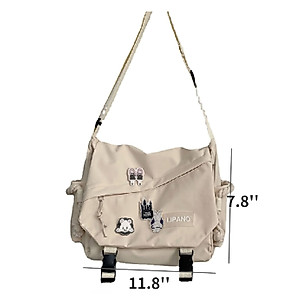 Loizziuy Y2k Crossbody Bag Backpack Kawaii Large Capacity Aesthetic Backpack Cute Casual Travel Mochilas Daypacks (1015 white)