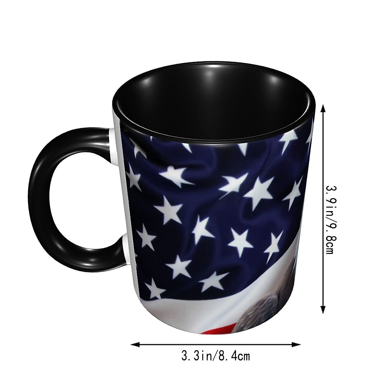 Yamegoun Eagle USA Flag Funny Coffee Mug 11oz - Ceramic Novelty Tea Cup Gifts for Office and Home Kitchen Microwave Safe