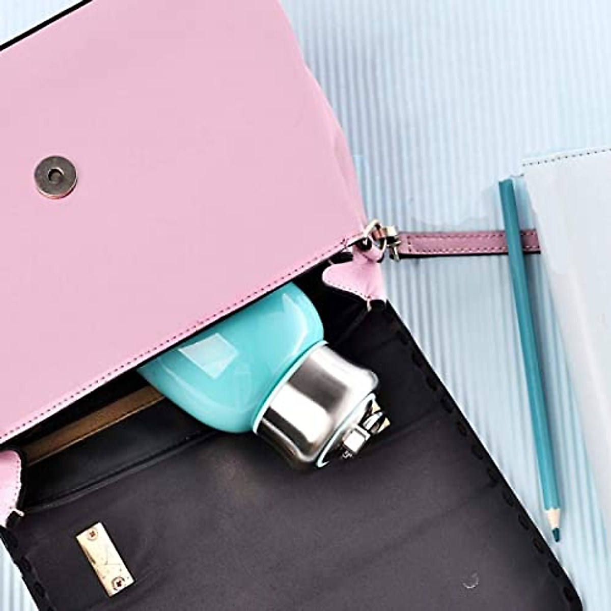 Mini 7 oz Stainless Steel Water Bottle, Small Vacuum Insulated Water Bottle Leak Proof Sport Tumbler Cup Hot and Cold Water Bottle for Women Girls Kids Gift Milk Tea Lunch (Rose)