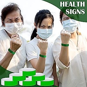 600 Packs Paper Wristbands for Events Neon Party Wristbands Colored Wristbands Waterproof Paper Club Arm Bands Lightweight Identification Wristbands for Concert Bar Entrance Admission(Green)