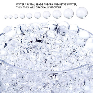 EBOOT 10000 Pieces Gel Soil Water Crystal Beads Gel Jelly Water Gems Vase Filler (Clear)